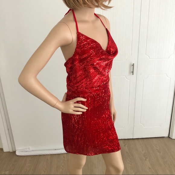 Guess | Dresses | Guess Bright Red Sparkly Sequin Party Dress | Poshmark